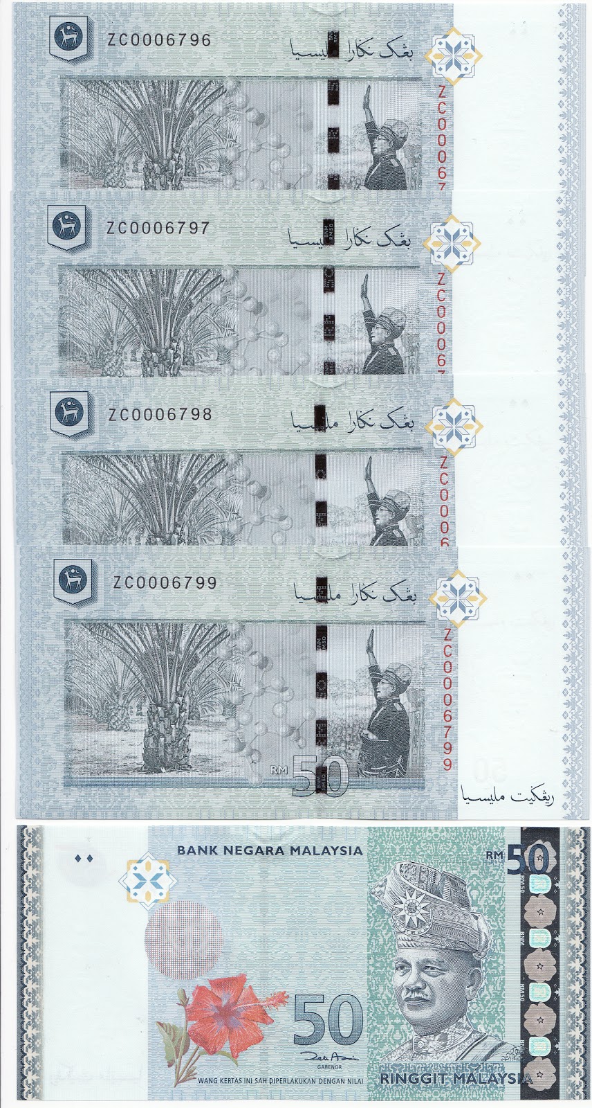 Randhawa's Bank Notes And Collectibles: Malaysia RM 50 Zeti Aziz ZC ...