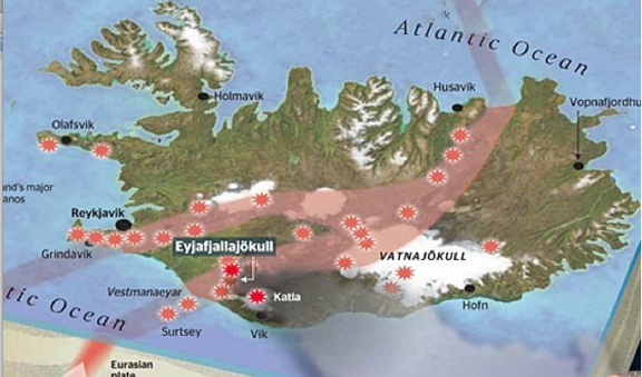 Katla Volcano Map
