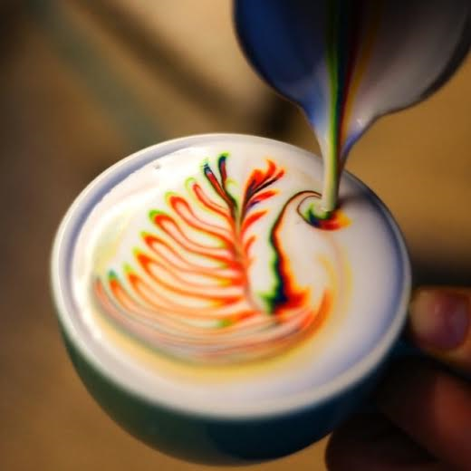 Check out these amazing rainbow coffee