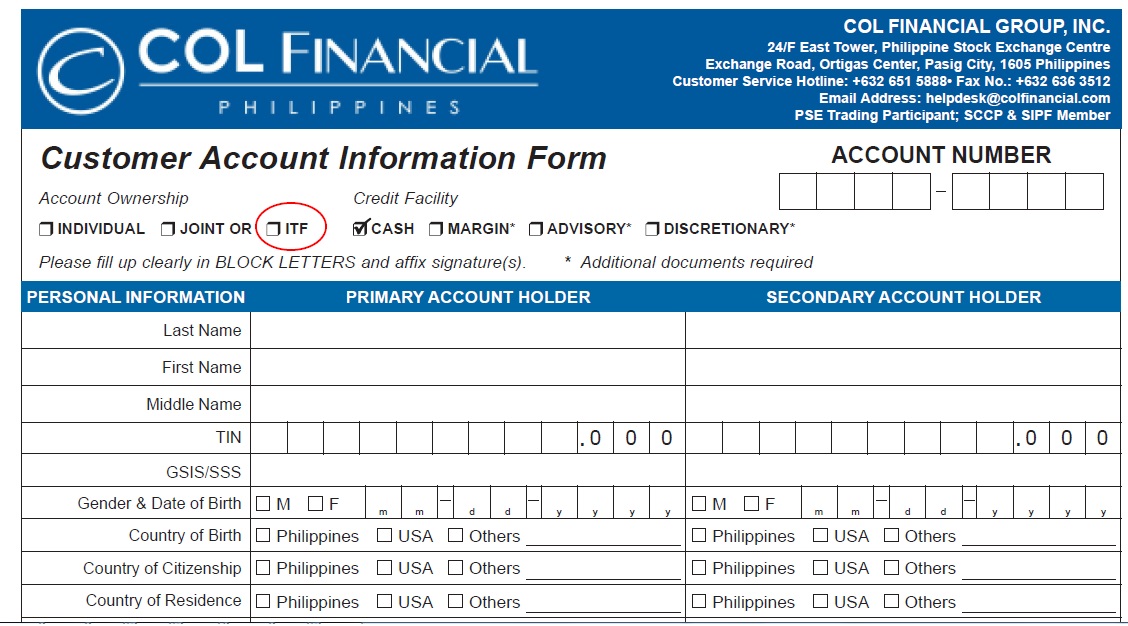 OPENING COL ACCOUNTS PARA SA MGA MINORS