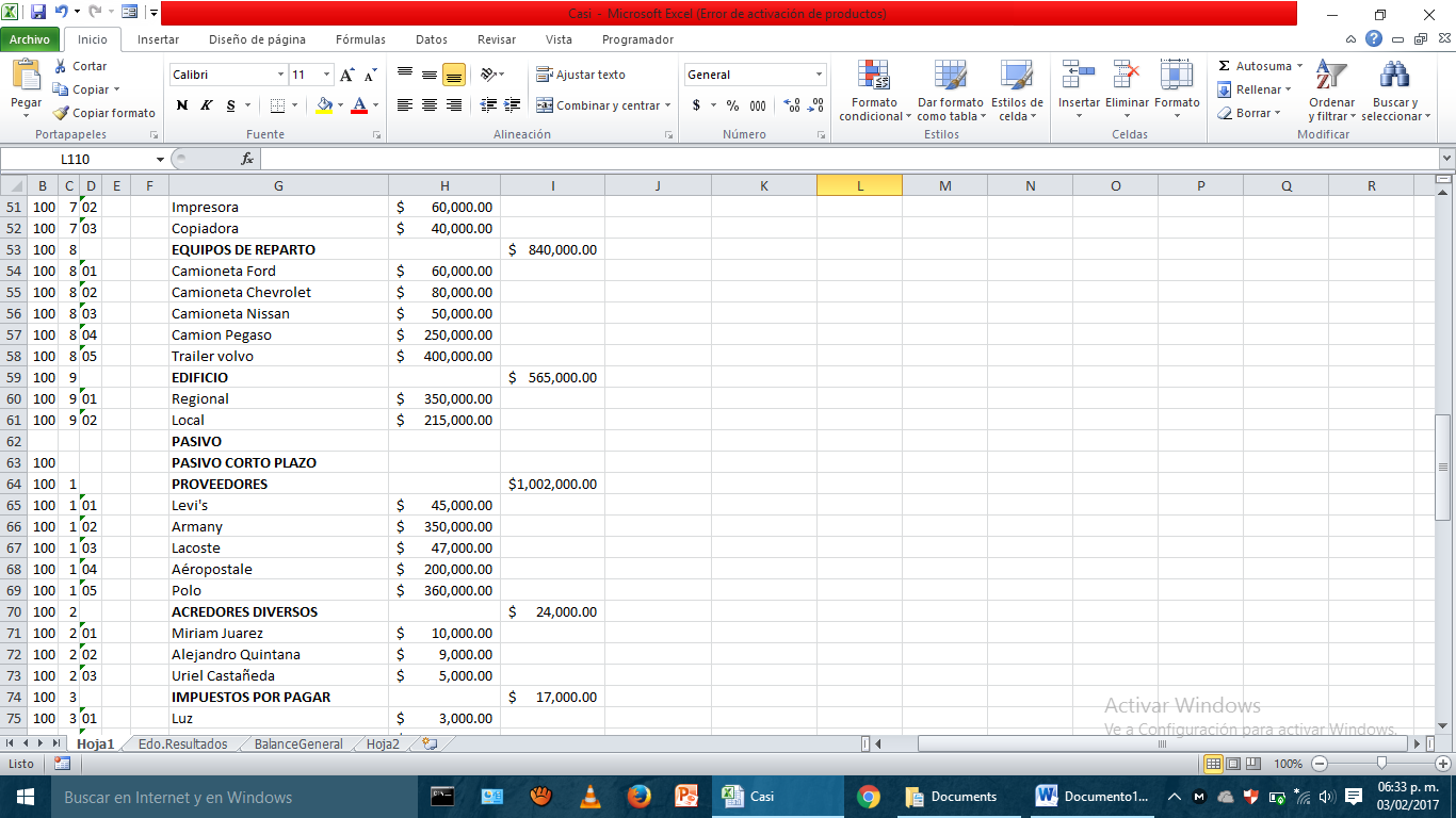 Contabilidad 2: CATALOGO DE CUENTAS