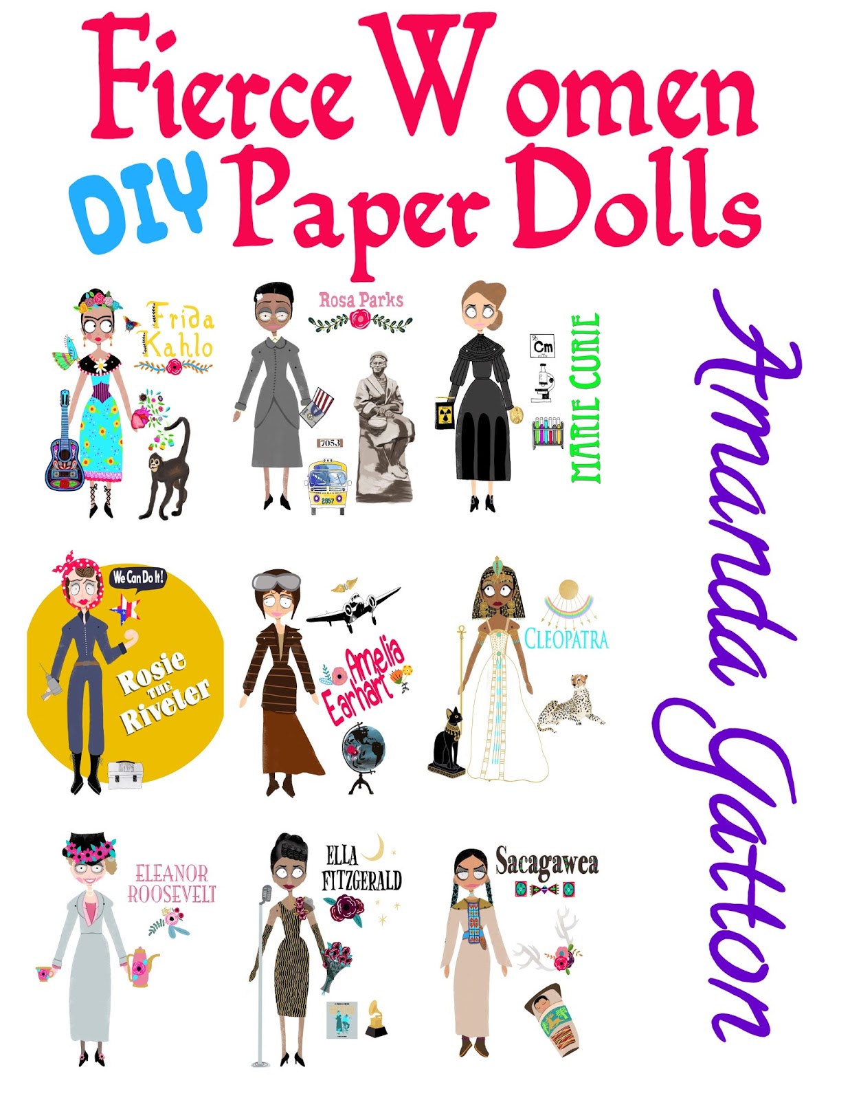 Author Amanda Gatton: FREE Michelle Obama Articulated Paper Doll