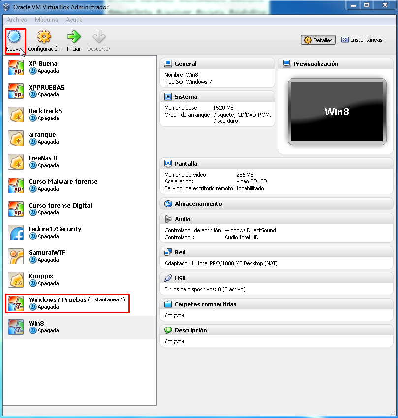 1gb de información: Montar el .VHD en VirtualBox