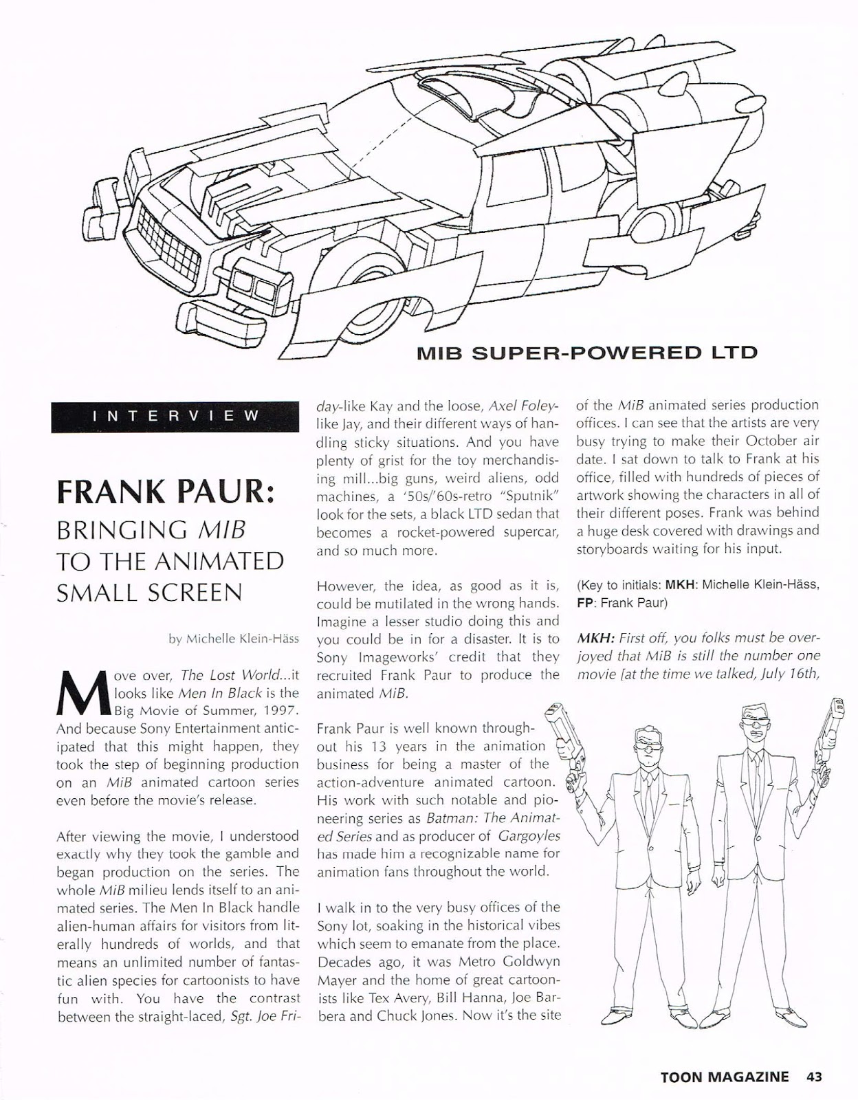 The Dork Review: MIB the Series Article from Toon Magazine