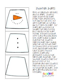 Preschool Wonders: Snow Day! Winter Themed Activities!