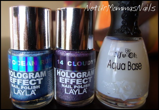Not Ur Momma's Nails: Layla Hologram Effect - Cloudy Violet & Ocean Rush