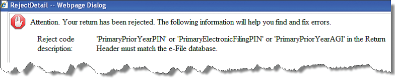 My TaxWise Blog: Return Query tool shows reject code, description, and ...