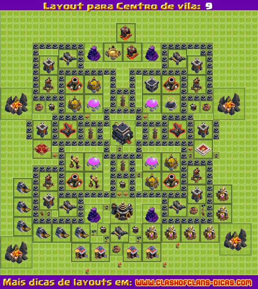 Layouts para Clash of Clans: CV 9 - Atualização 4° morteiro - Clash of ...