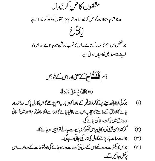 ASMA UL HUSNA: Ya Fattahu Ka Amal & Benefits