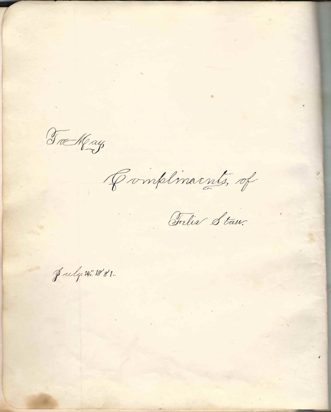 Heirlooms Reunited: 1880s Autograph Album of May Starr of Wilbur ...