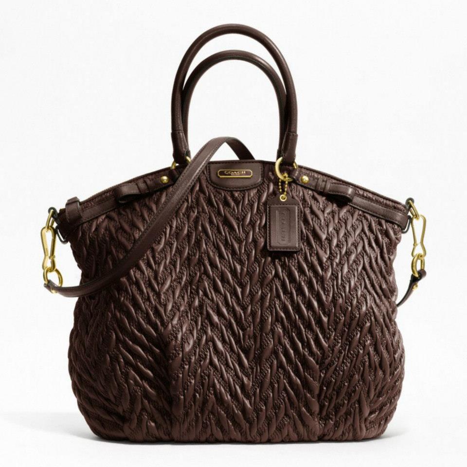 Le Chic Bags: COACH MADISON QUILTED CHEVRON NYLON LARGE LINDSEY # F18634