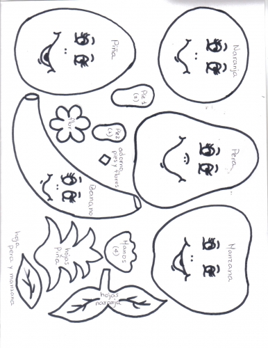 Moldes de frutas en foami de un banano - Imagui