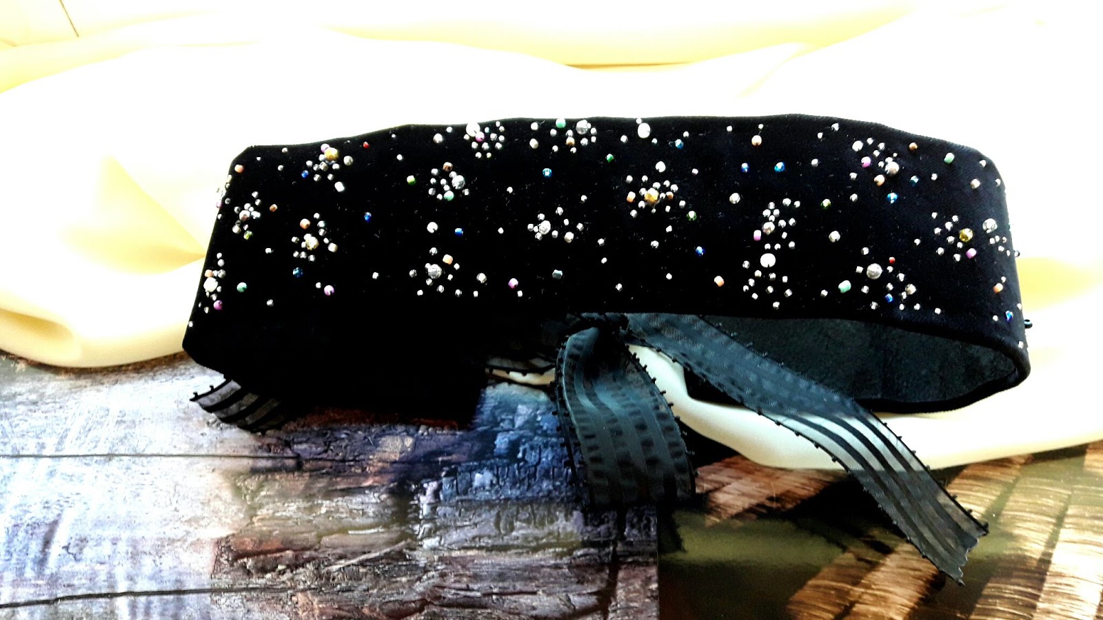 Detaliile fac diferenta: Brau lat catifea bumbac neagra brodat cu ...