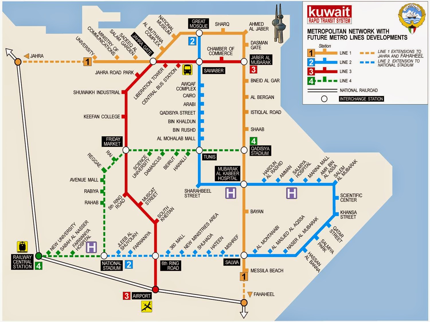 Kuwait City Street Maps and Metro Maps - Free Printable Maps