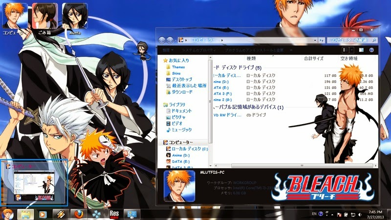 Theme Windows 7 - Bleach v1 Ichigo Rukia | Lutfi-kun Theme Windows