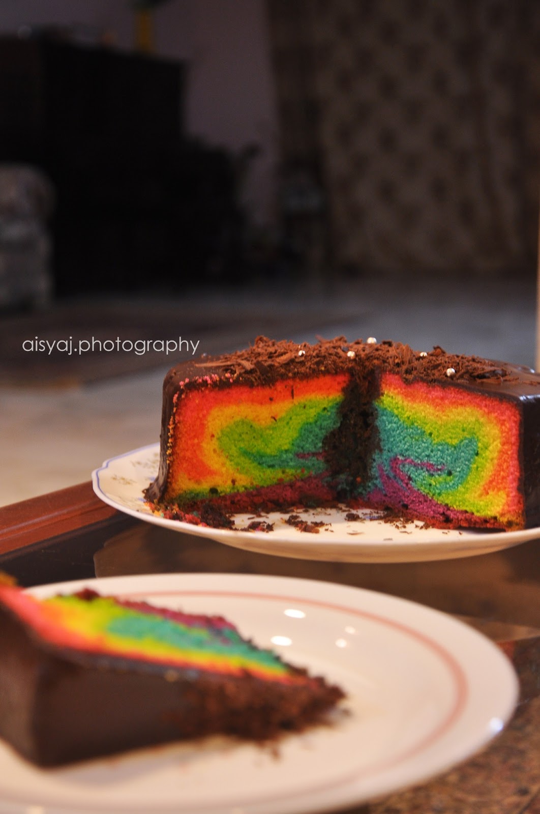 Aisya J: RECIPE : Rainbow Marble Cake