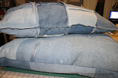 SunShine Sews...: Repurposed Denim and Leftover Batting Scraps