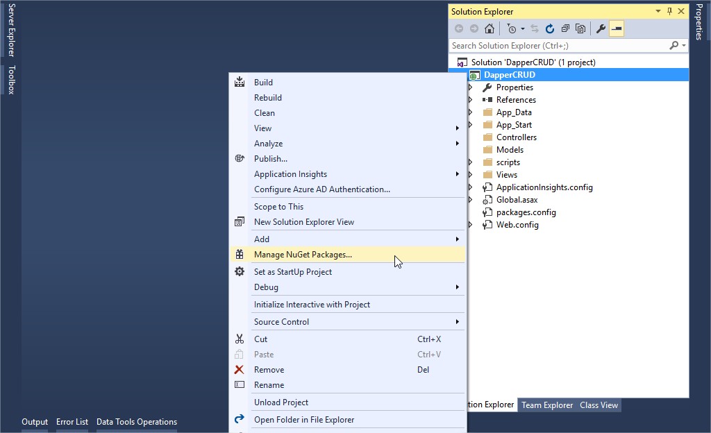 Dot Net Example: CRUD Operations In ASP.NET MVC 5 Using Dapper ORM