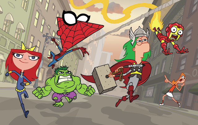 Anthony Vukojevich: Phineas and Ferb as Marvel characters