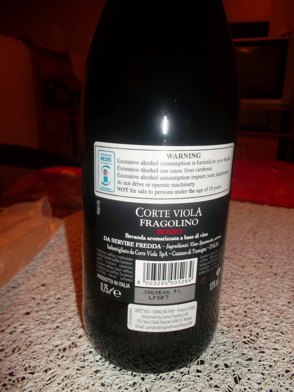 THE WINE AND FOOD REVIEW: WINE REVIEW: FRAGOLINO ROSSO