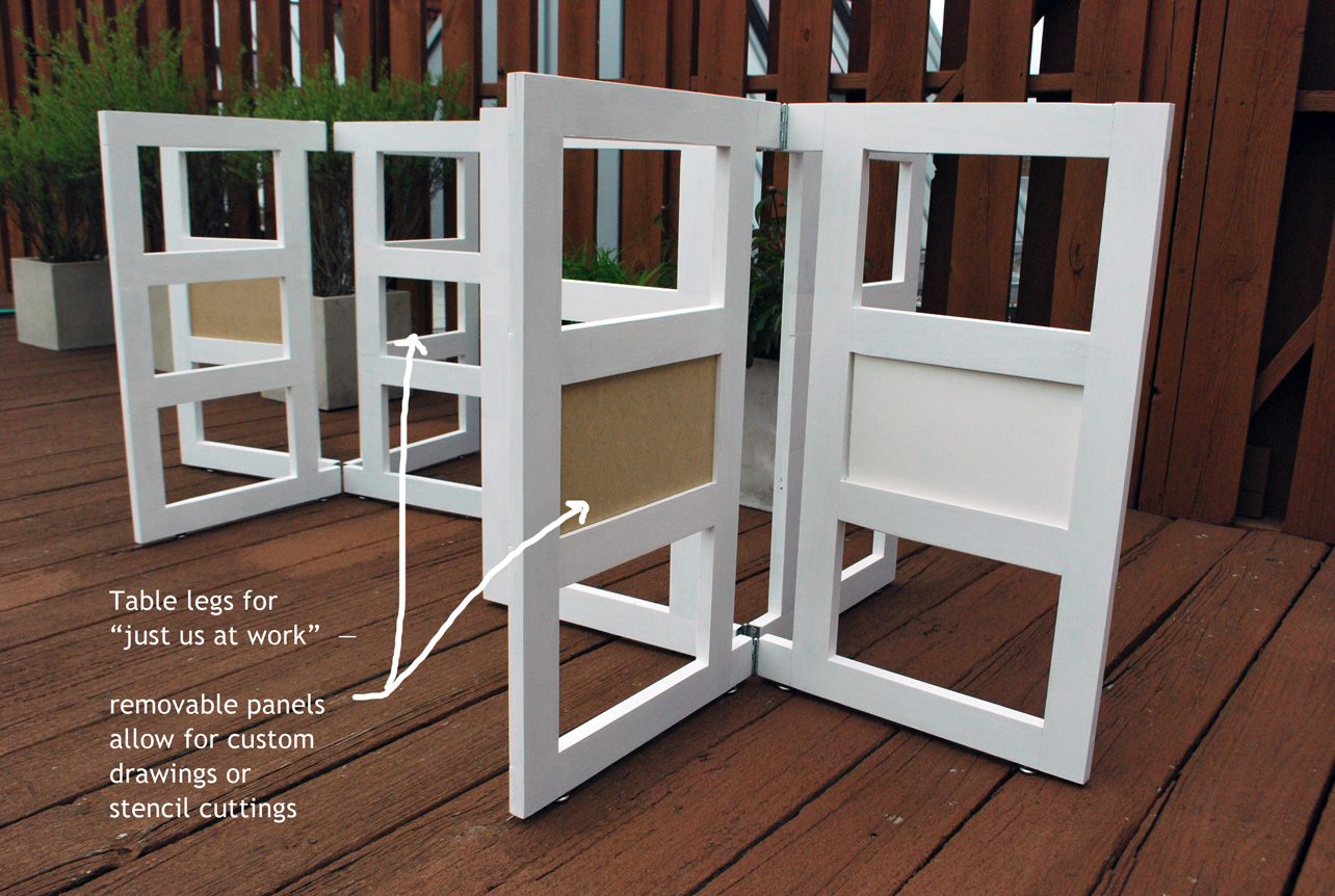 DOEprojekts: "just us at work" — table 'book legs'