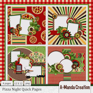 A-Manda Creation: New Digital Scrapbook Kit Release! Pizza Night