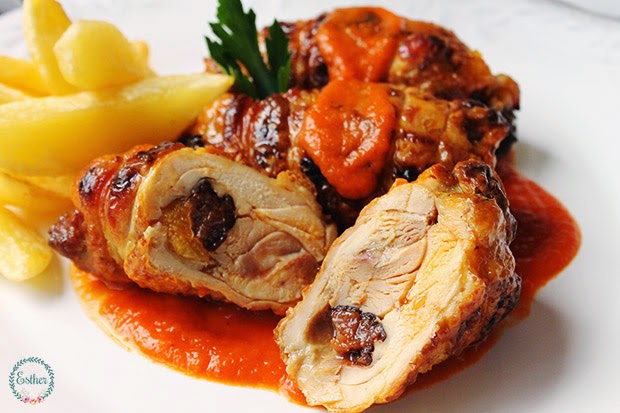 CONTRAMUSLOS DE POLLO RELLENOS EN SALSA DE VERDURAS | El jardín de mis ...