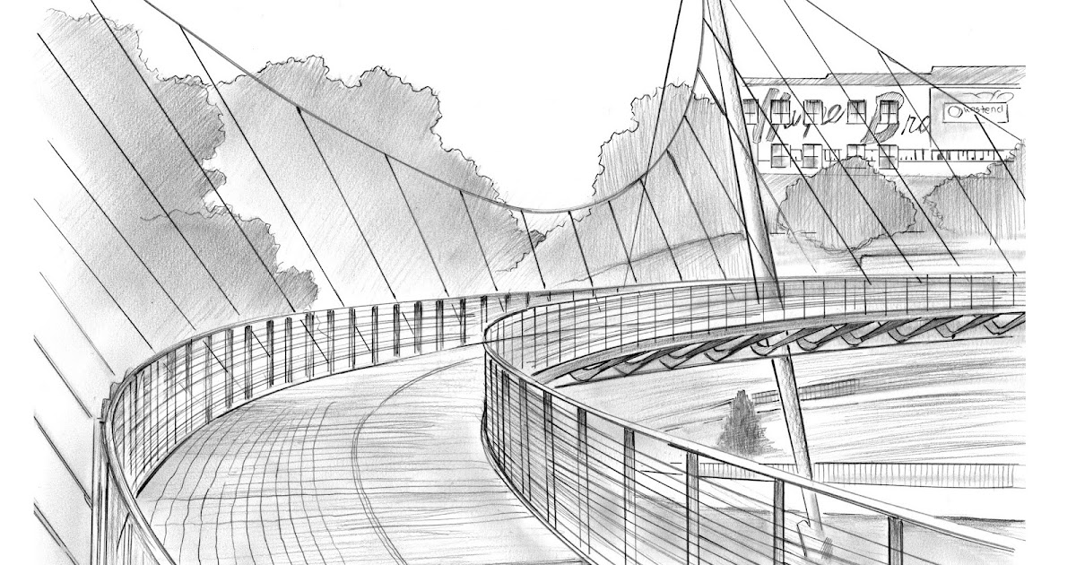 Sketch of the Day: Liberty Bridge, Greenville, SC