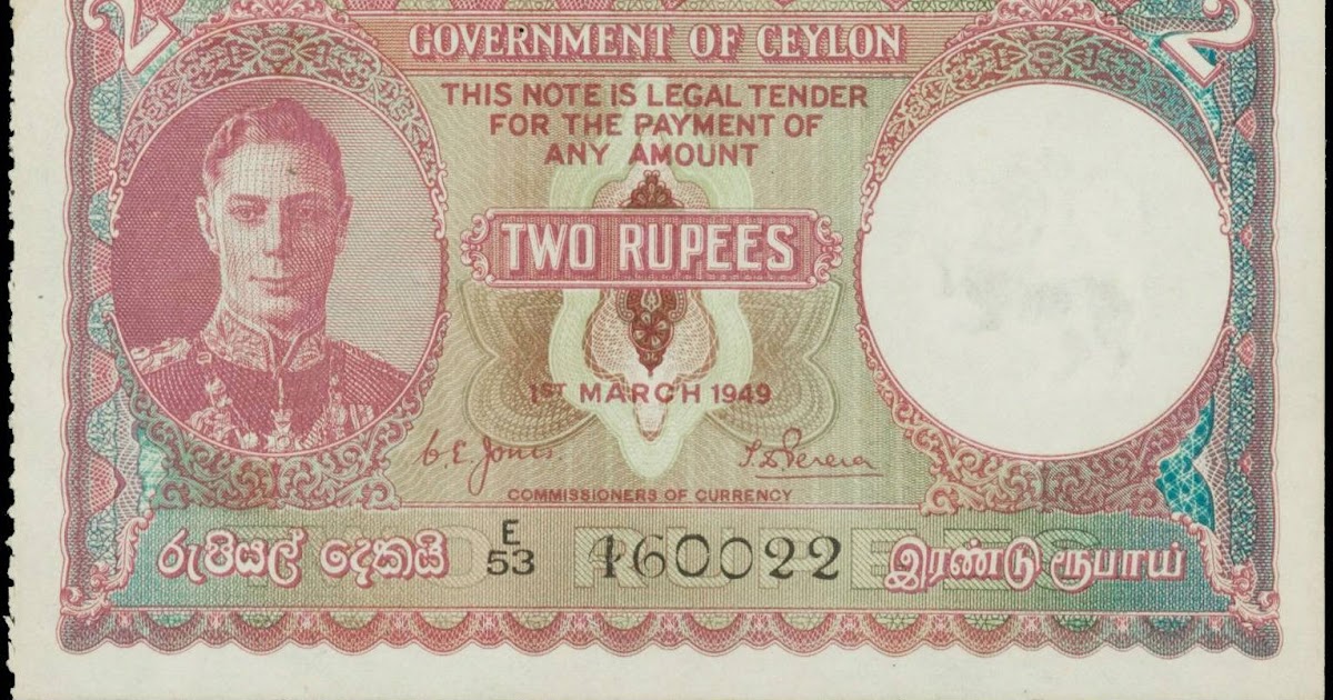 Ceylon 2 Rupees banknote 1949 King George VI|World Banknotes & Coins ...