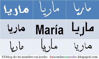 TU NOMBRE EN ÁRABE: Maria, Mari Carmen, Jose y Antonio en Árabe