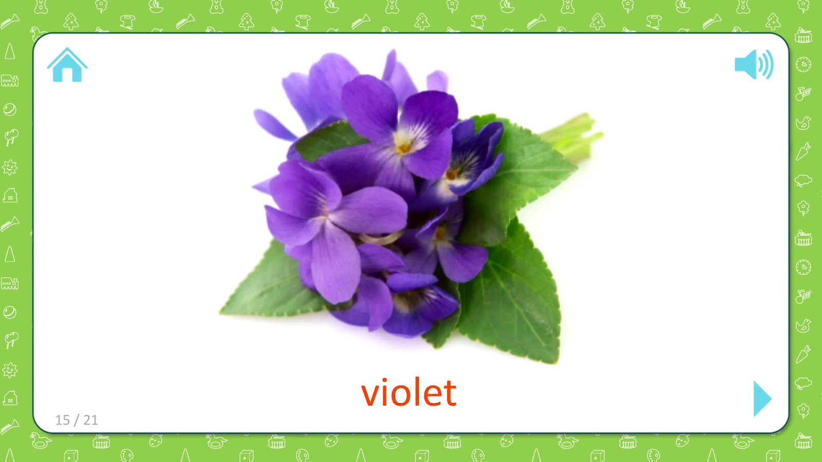 FlashCards For Kids: Violet - Flowers - Flashcards for Kids