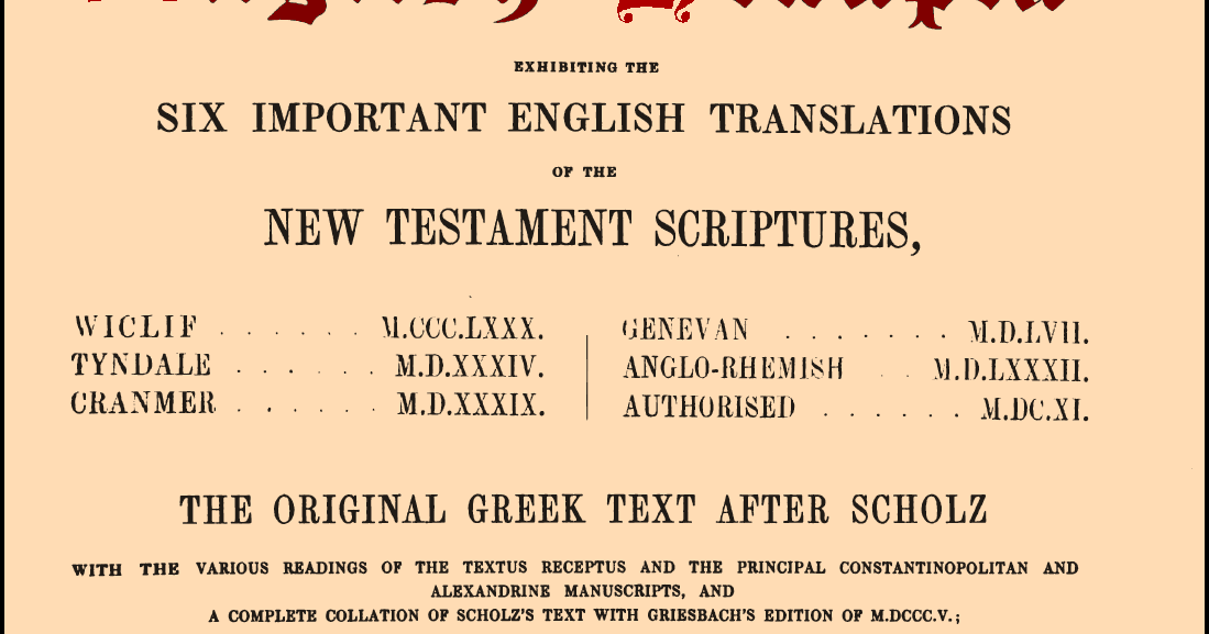 The Text of the Gospels: The English Hexapla - You Should Get This!
