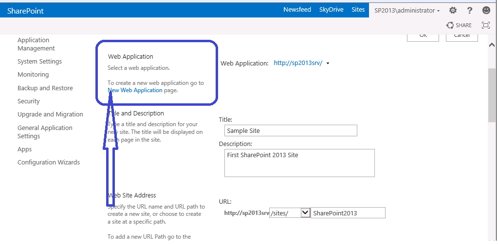 AslamBasha Blog: Creating Site Collection in SharePoint 2013 Preview
