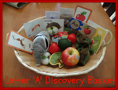 Stay At Home With Us: First Week of Tot School! Letter 'A' Discovery Basket