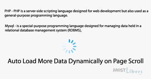 Auto Load More Data Dynamically on Page Scroll Using JQuery and PHP - Mostlikers