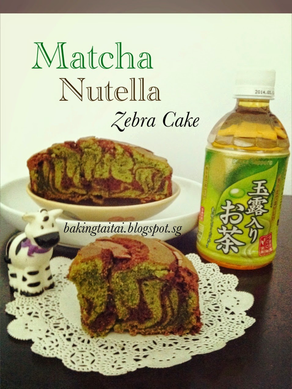 Baking Taitai 烘焙太太: Matcha Nutella Zebra Cake by Airfryer