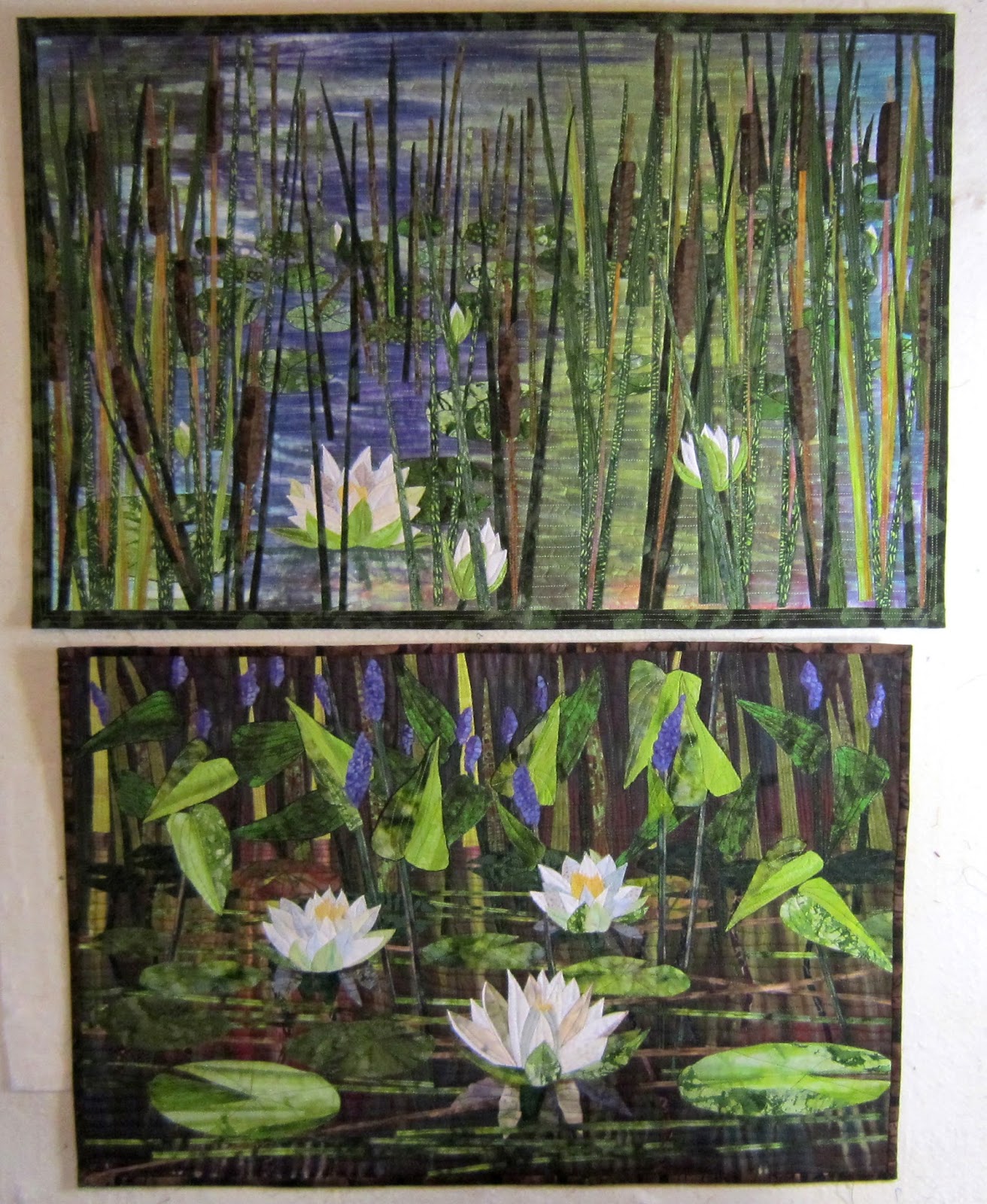Barbara Strobel Lardon Art quilts: "Lily Pads & Cattails"
