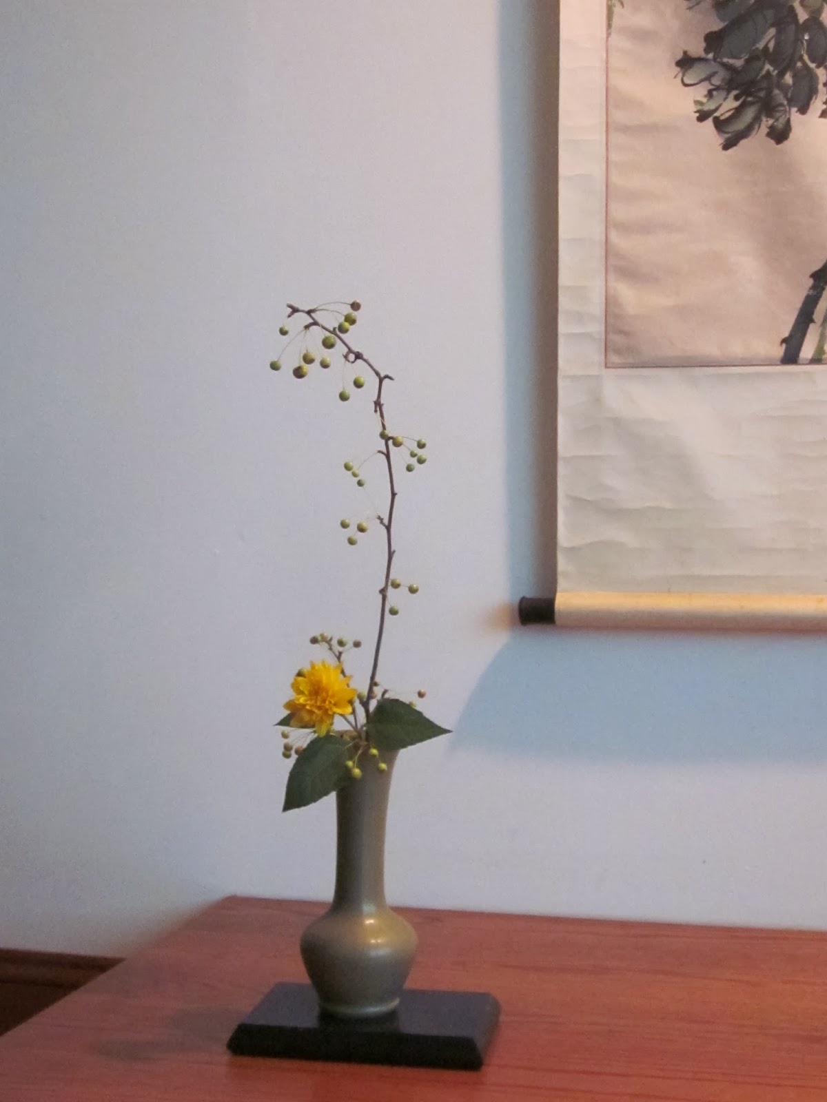 Orchids and Ikebana: Japanese Tokonoma (Alcove) arrangement