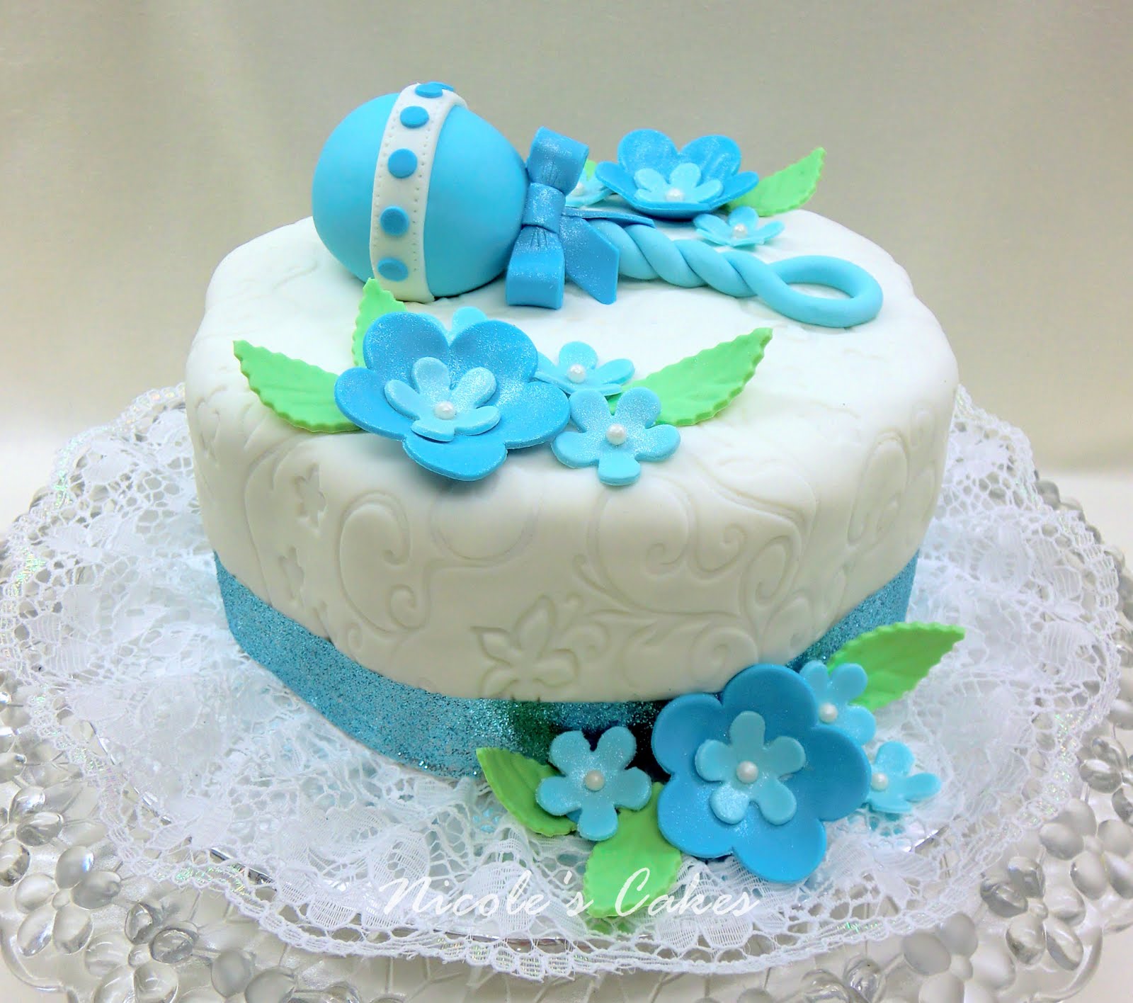 Confections, Cakes & Creations!: Beautiful Blue Baby Shower Cake! Confections, Cakes & Creations!: Beautiful Blue Baby Shower Cake!