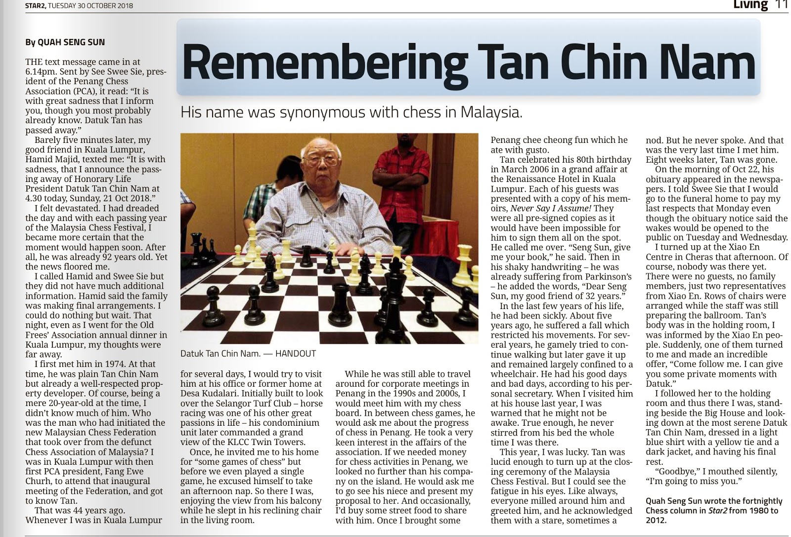 SS Quah's Anything Goes: Remembering Tan Chin Nam
