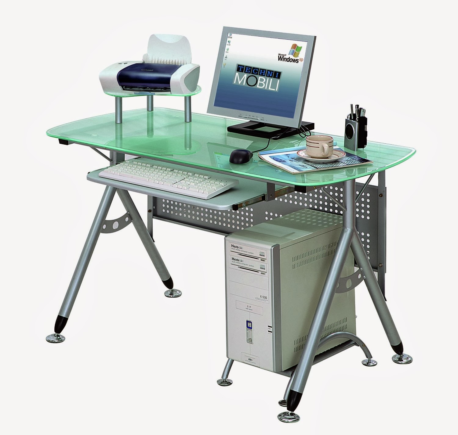 Buy Small Computer Desk Online: Small Glass Computer Desk