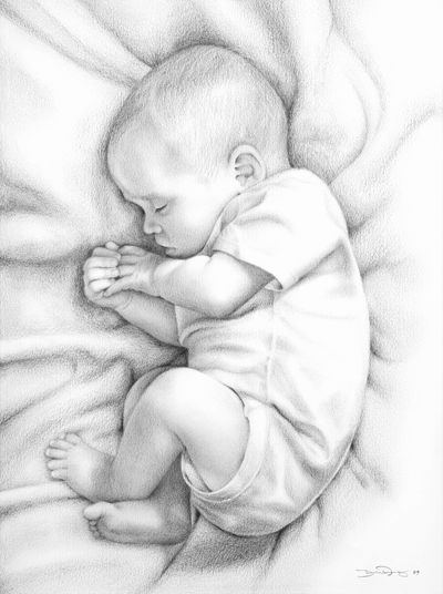 Realistic Baby Drawing - Art Collection