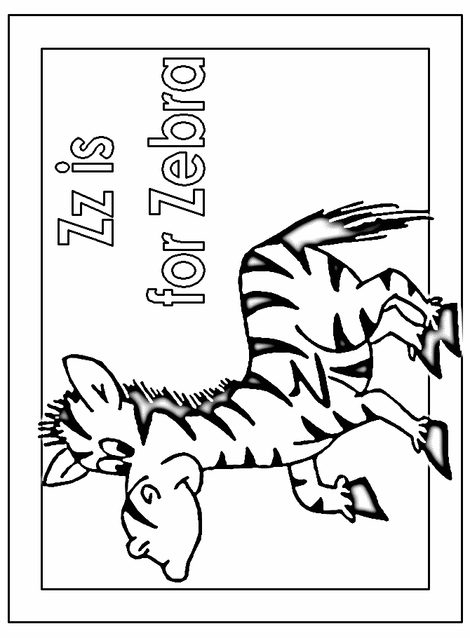 Coloring & Activity Pages: "Zz is for Zebra" Coloring Page