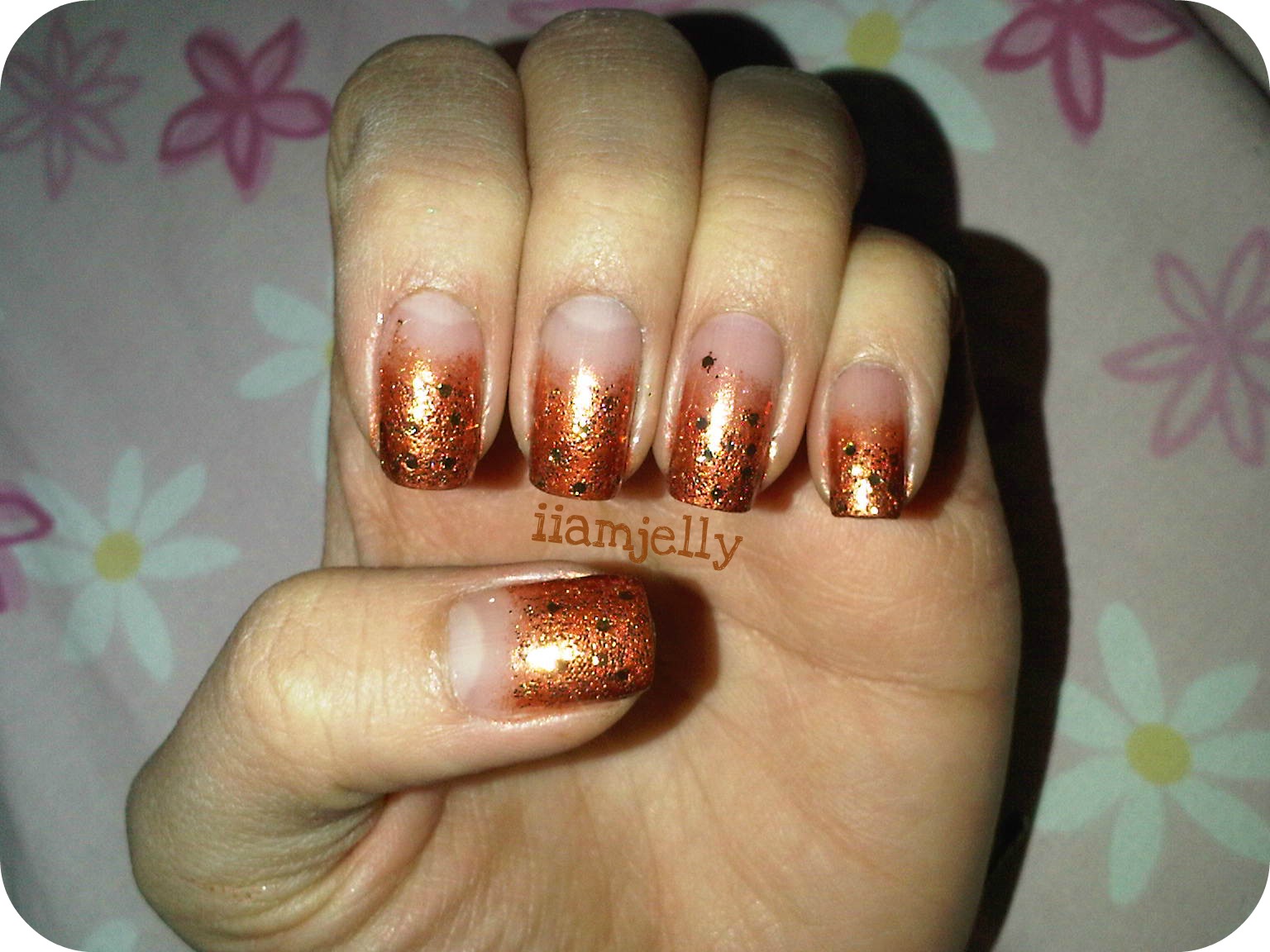 Jelly's Nails: Copper Glitter Gradient Nails!
