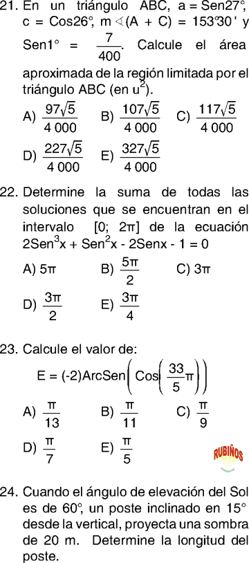 MATEMÁTICAS PROBLEMAS RESUELTOS NIVEL UNI