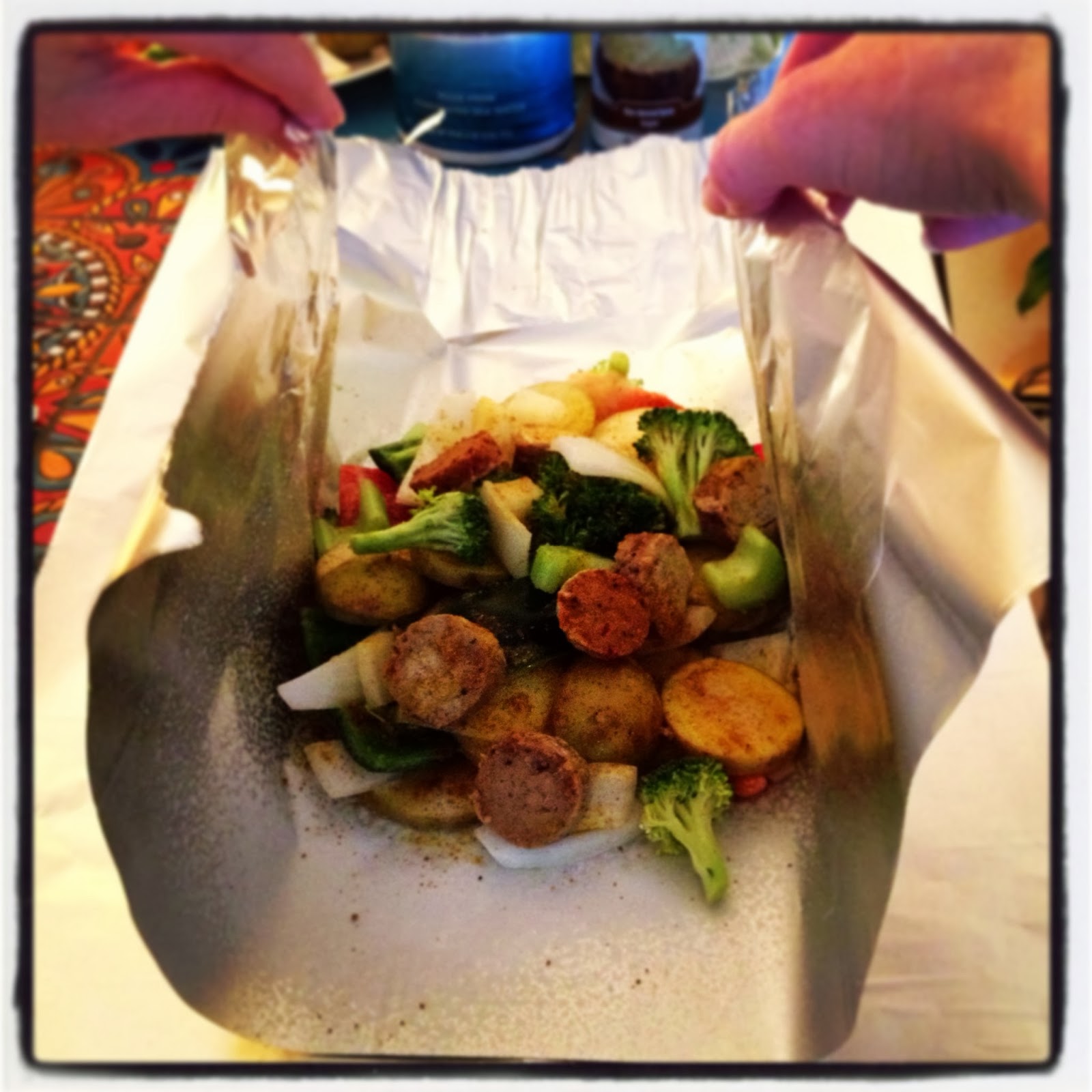 East Meets West Veg: Campfire Dinner - Vegetarian Foil Packets