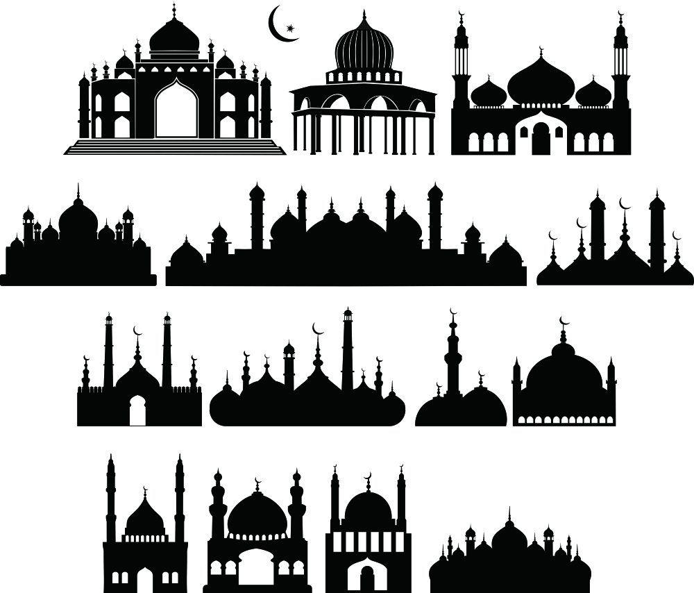 Siluet Masjid Vector - Desain Jempol (y)