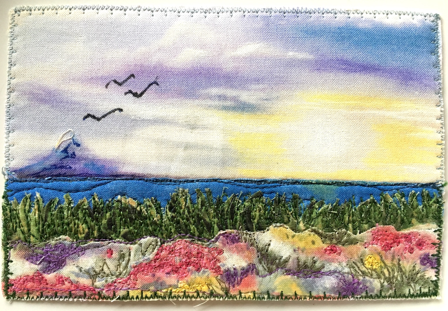 Sewing Fabric Postcards with ShereeSews: Spring Landscapes 2018 Critique