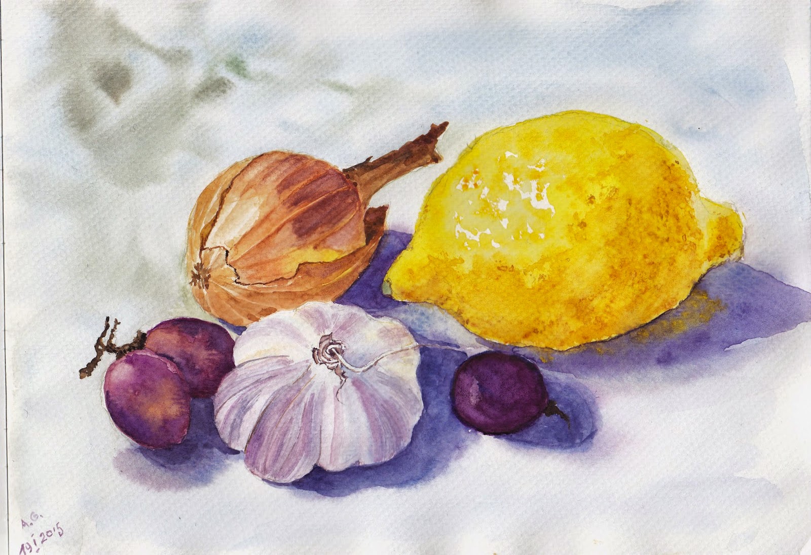 watercolors and books: Martwa natura. Still life.