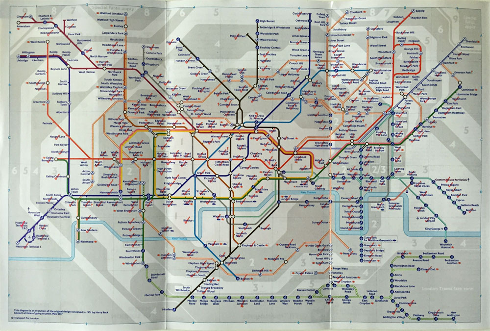 London Tube Map Zones